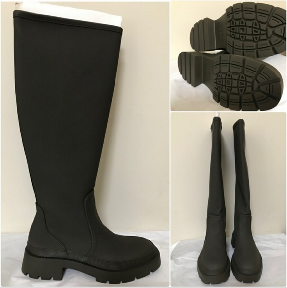 Zara | Shoes | Restock Zara Low Heeled Rubberized Boots | Poshmark